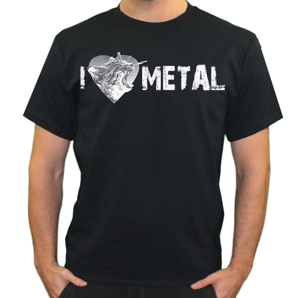 I Heart Metal Shirt Screaming Kitty I Love Metal on Luulla